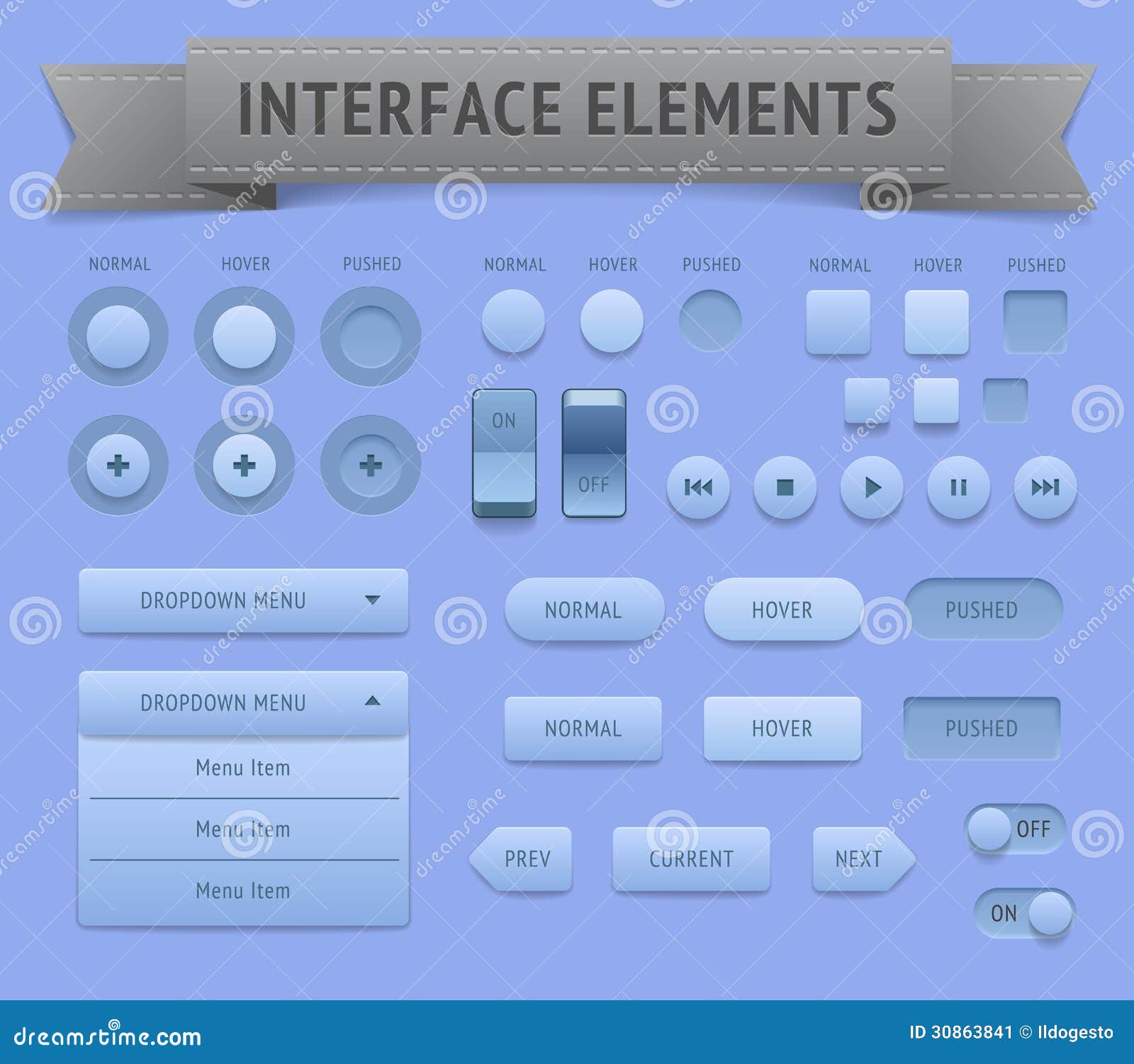 User Interface Elements Stock Vector Illustration Of Dropdown 30863841