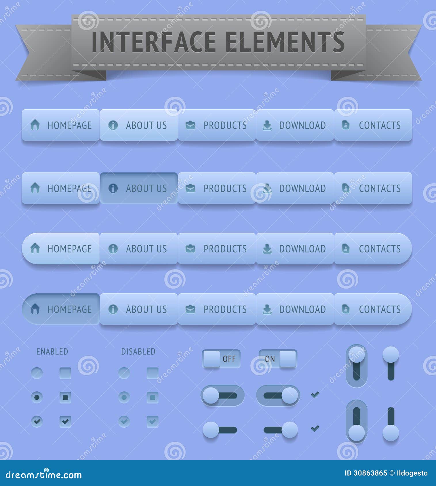 User interface elements stock vector. Illustration of template - 30863865