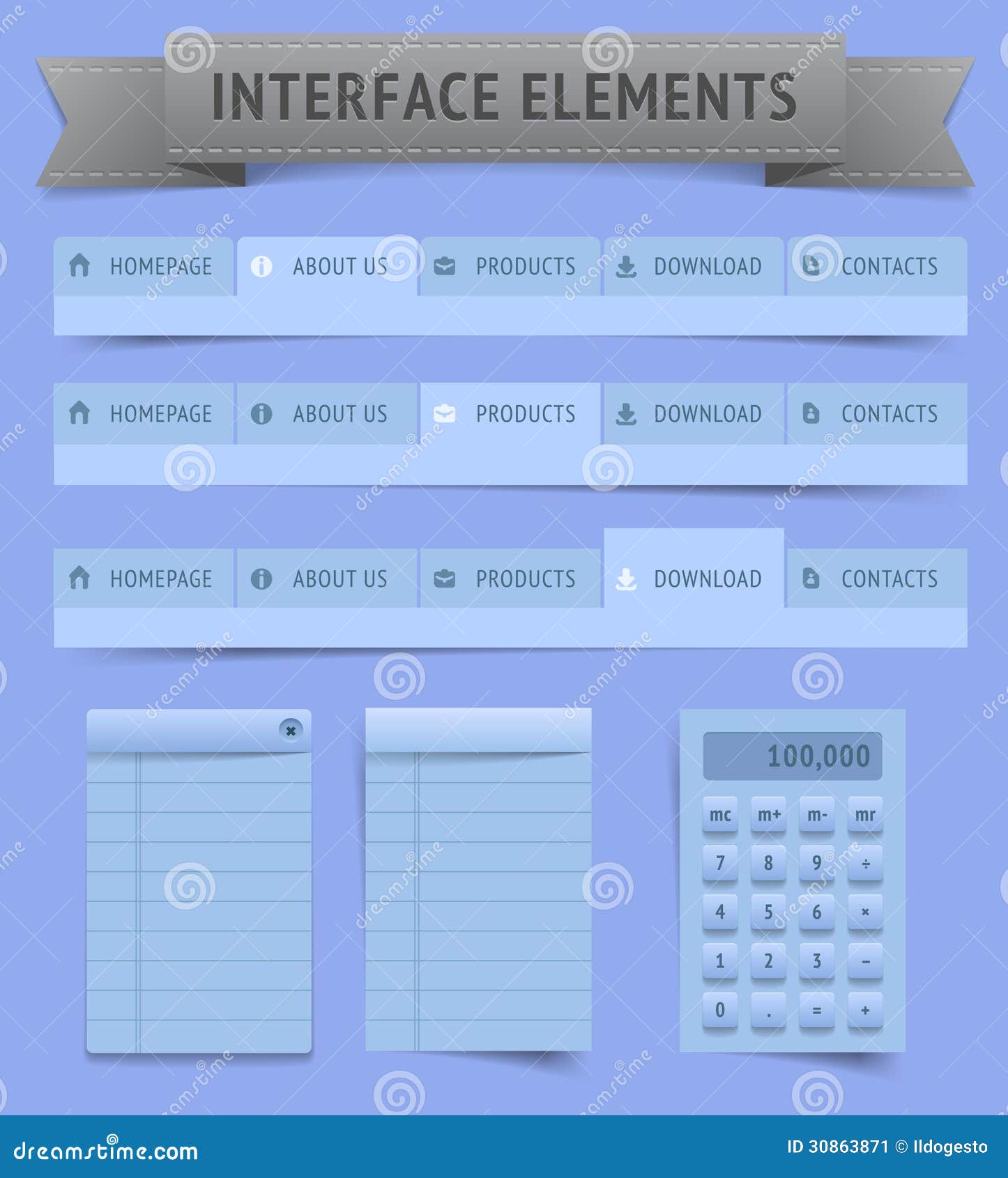 User interface elements stock vector. Illustration of eps10 - 30863871