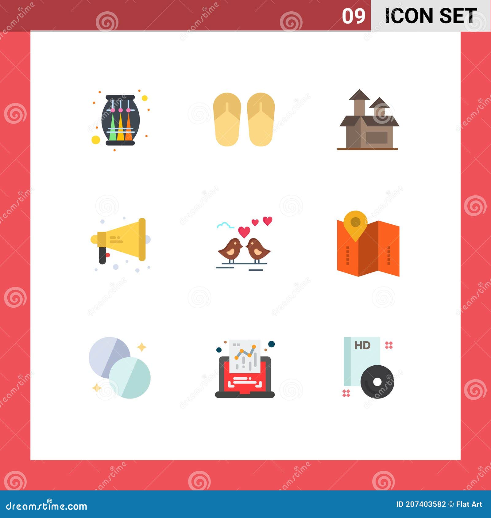 9 User Interface Flat Color Pack of Modern Signs and Symbols of Wedding ...