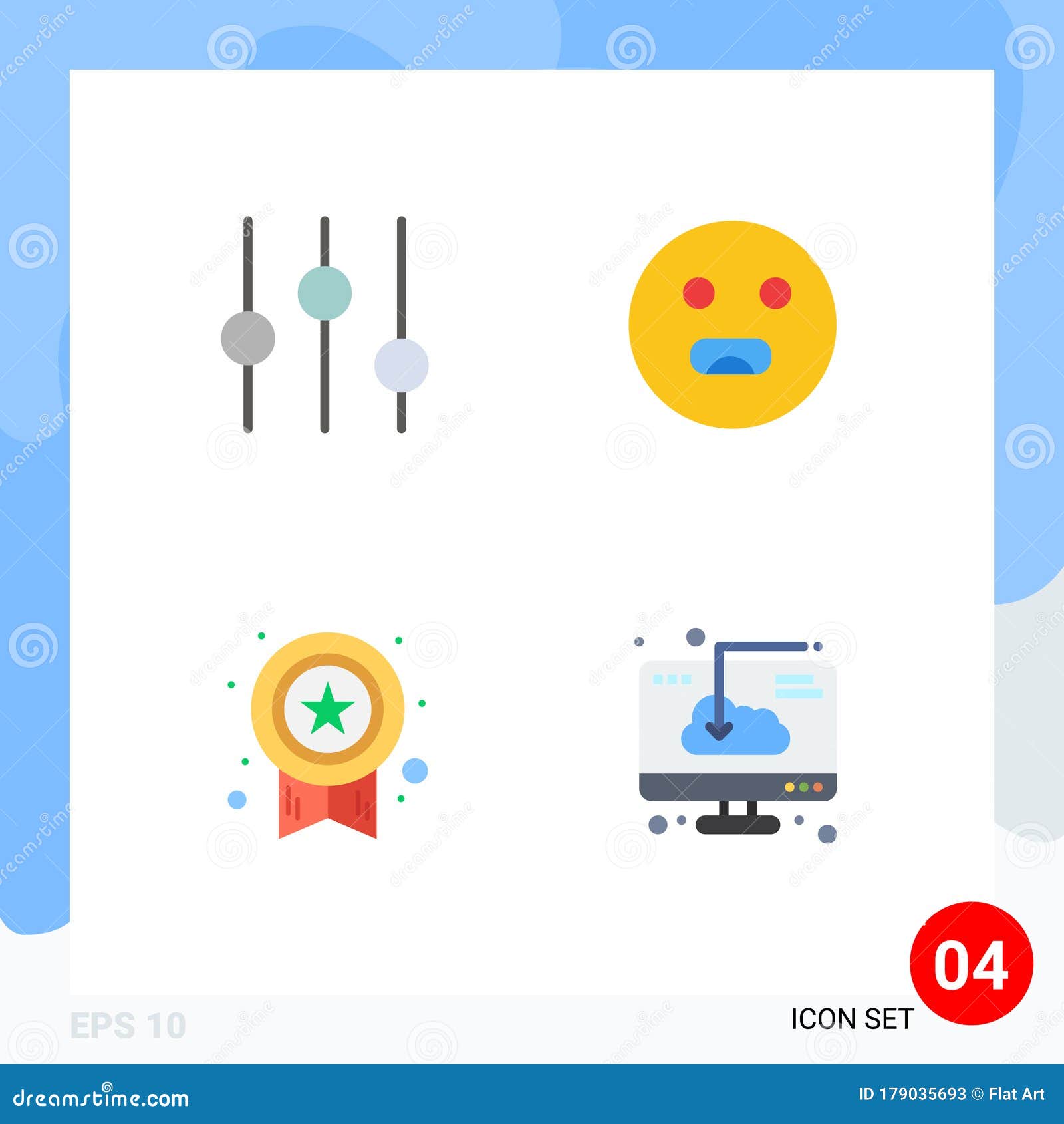 4 User Interface Flat Icon Pack of Modern Signs and Symbols of Controls ...