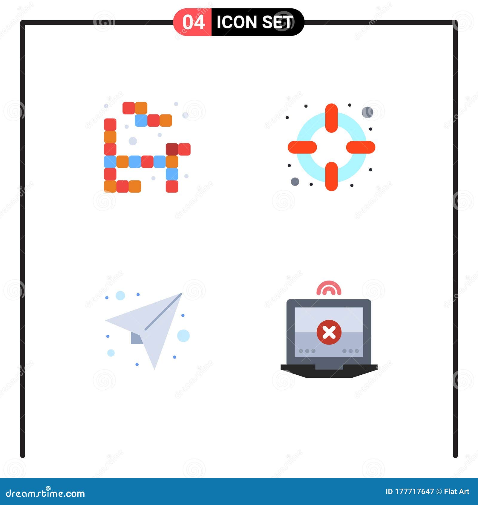 4 User Interface Flat Icon Pack of Modern Signs and Symbols of Tetris ...