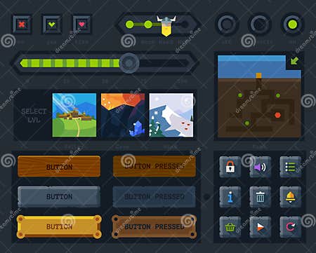 The User Interface for the Game Stock Vector - Illustration of assets ...
