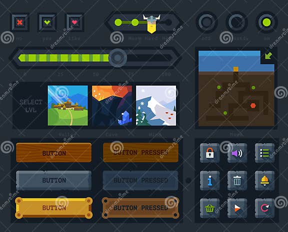 The User Interface for the Game Stock Vector - Illustration of assets ...