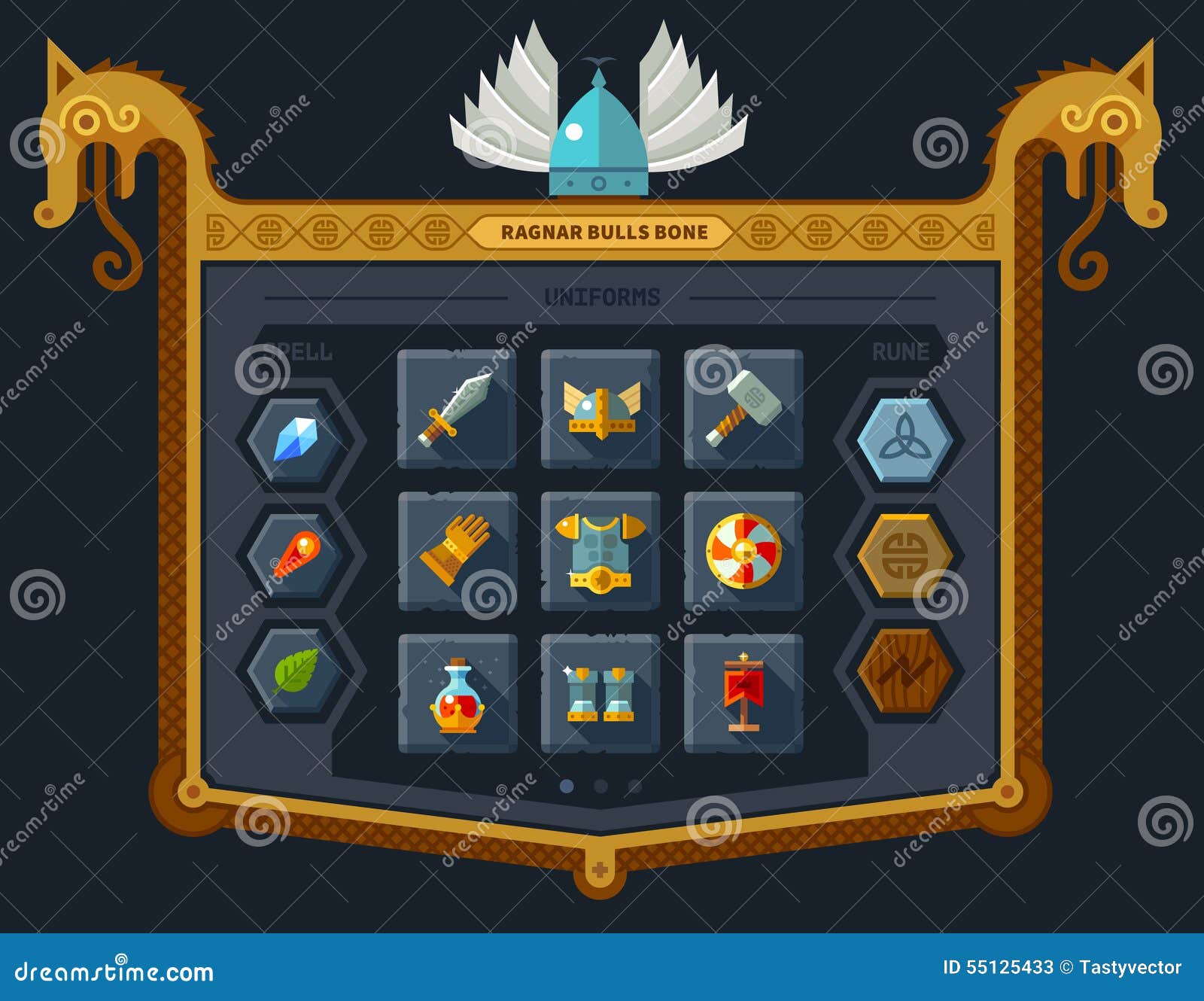 The User Interface for the Game Stock Vector - Illustration of element ...