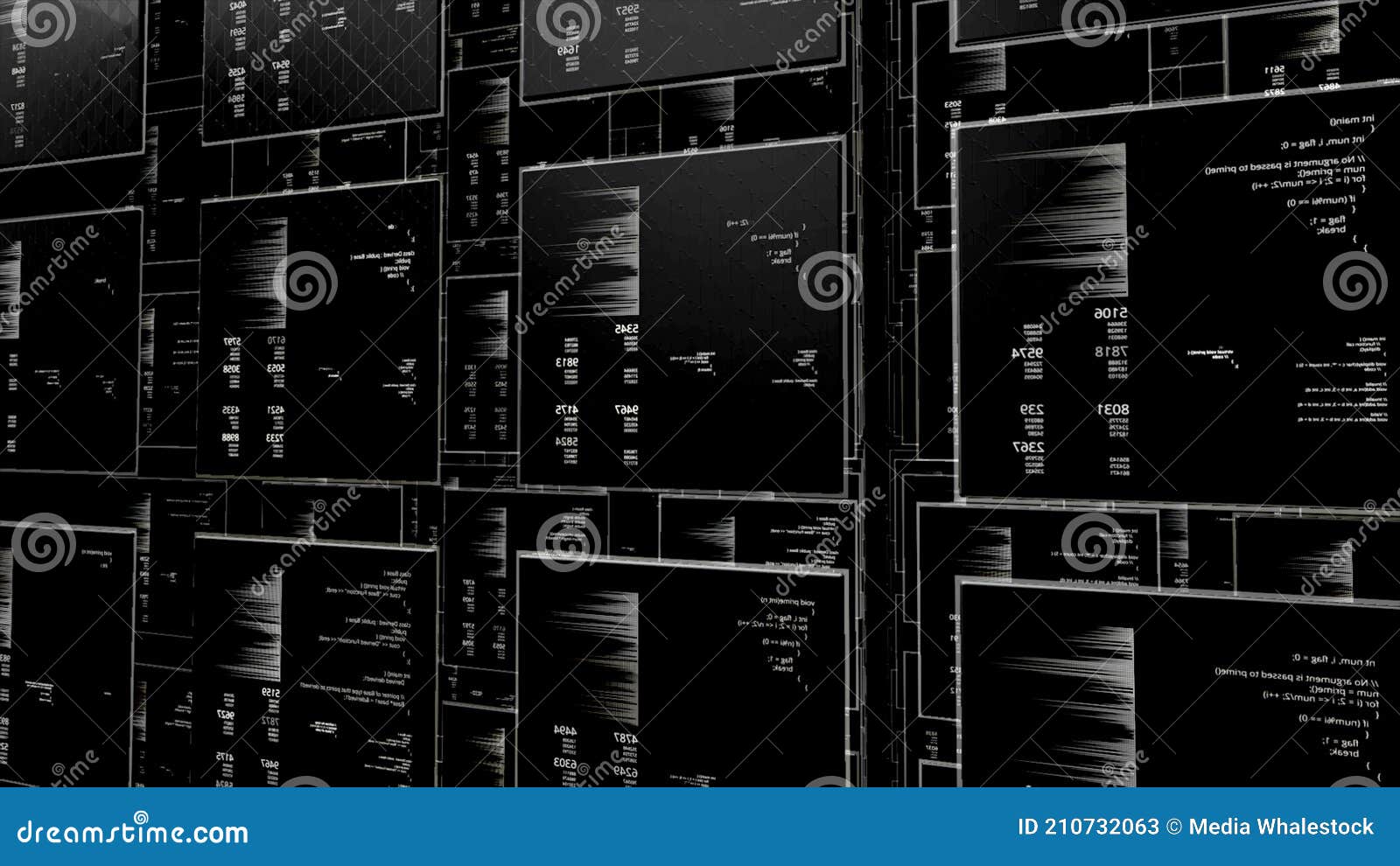 User Interface of the Hacking Program, Monochrome. Animation Stock ...