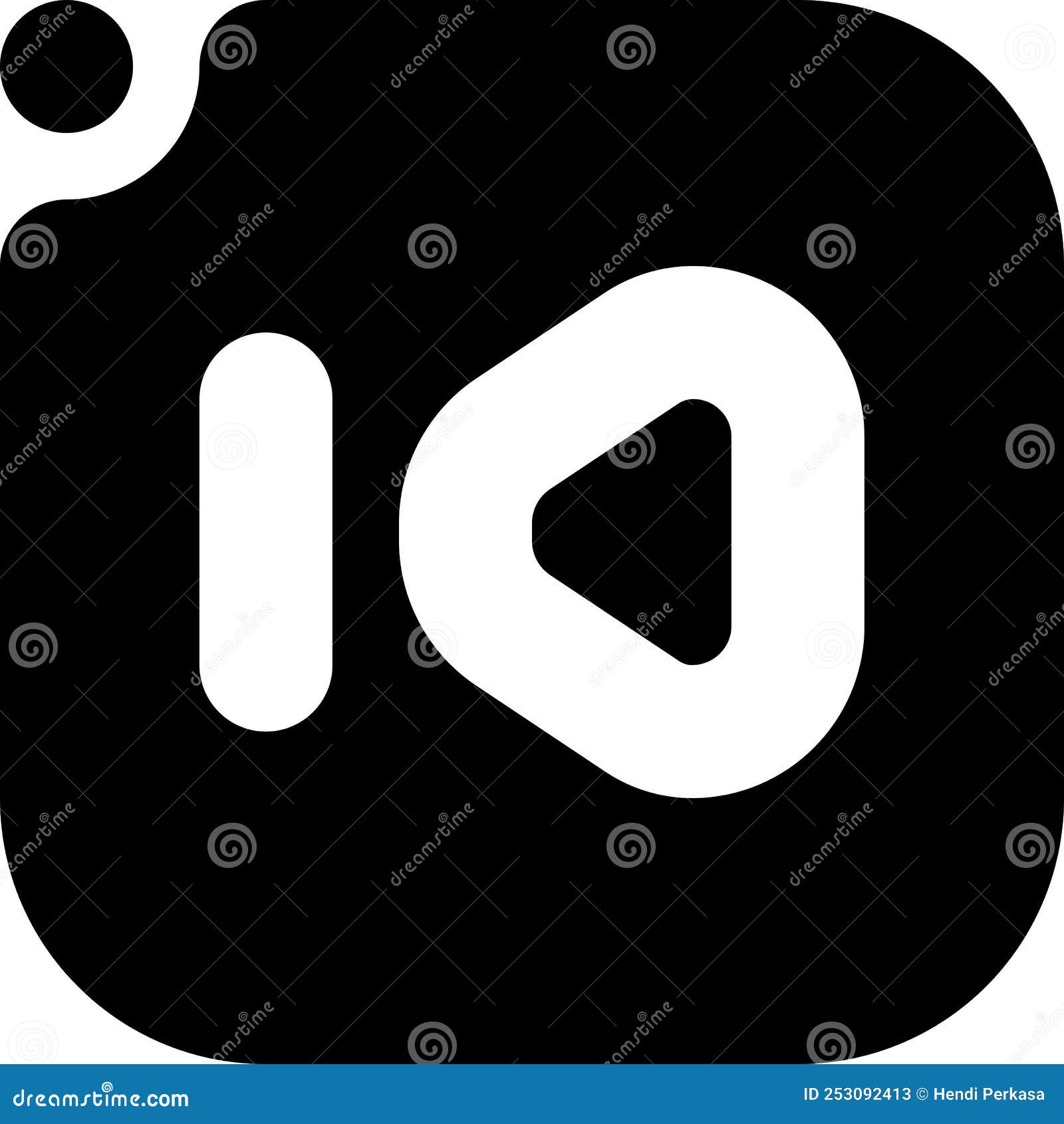 Backward Glyph Style Icon Design Symbol and Illustration Vector Stock ...