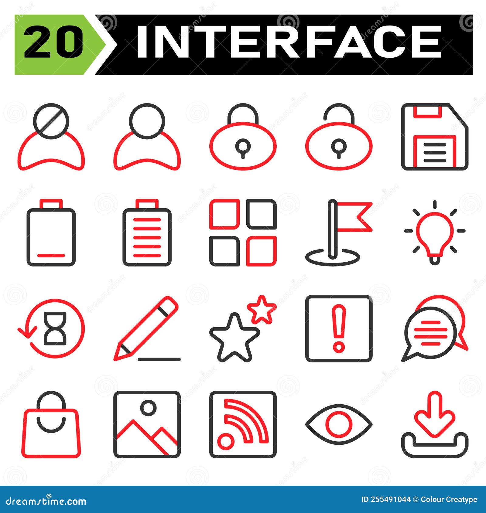 User Interface Icon Set Include Block, User, Avatar, User Interface ...