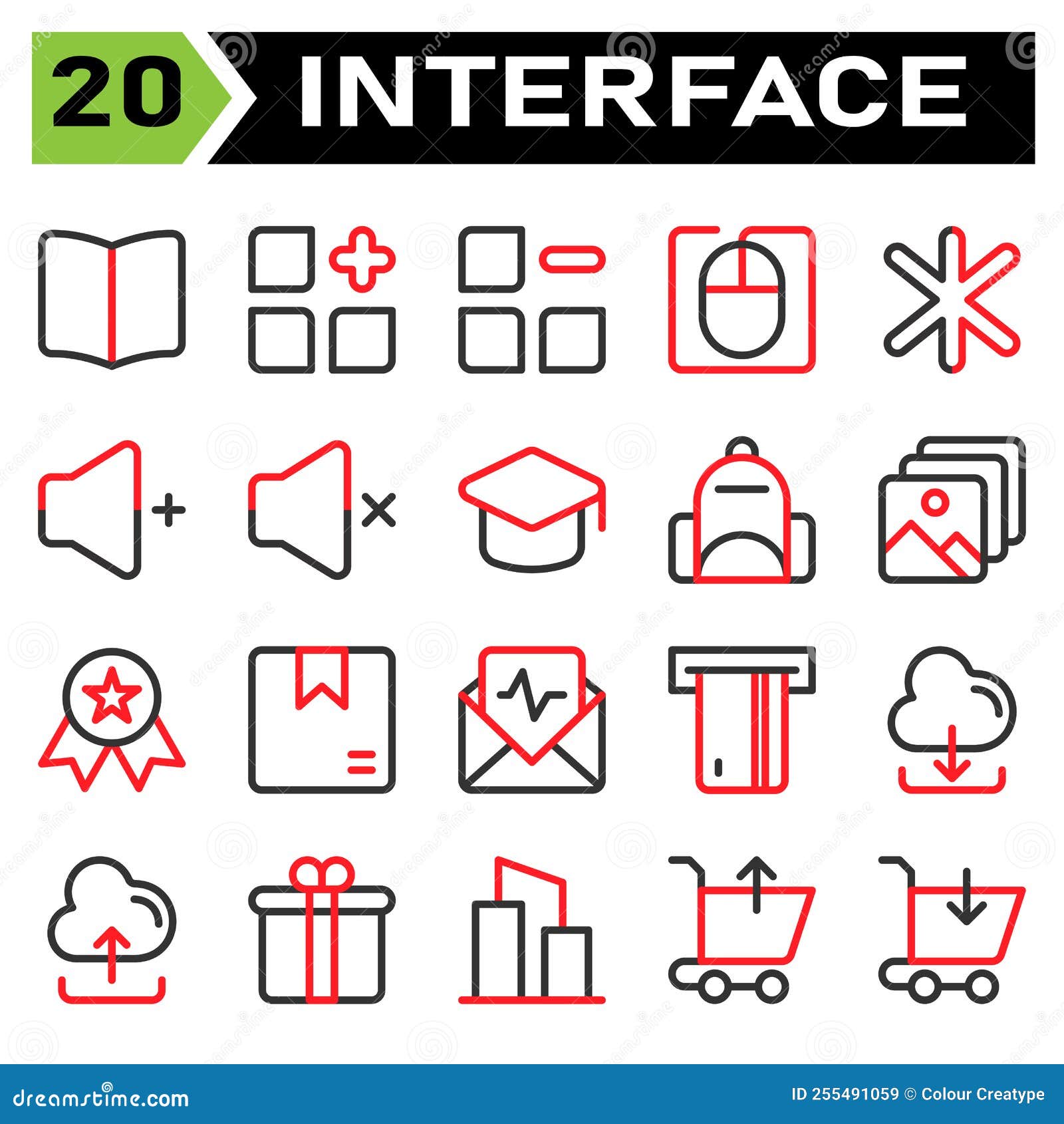 User Interface Icon Set Include Book, Guide, Manual, Read, Instruction, Menu, Add, New, Apps ...