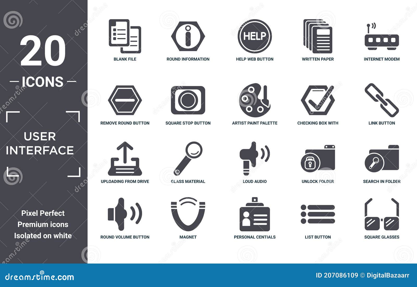 User.interface icon set stock vector. Illustration of loud - 207086109