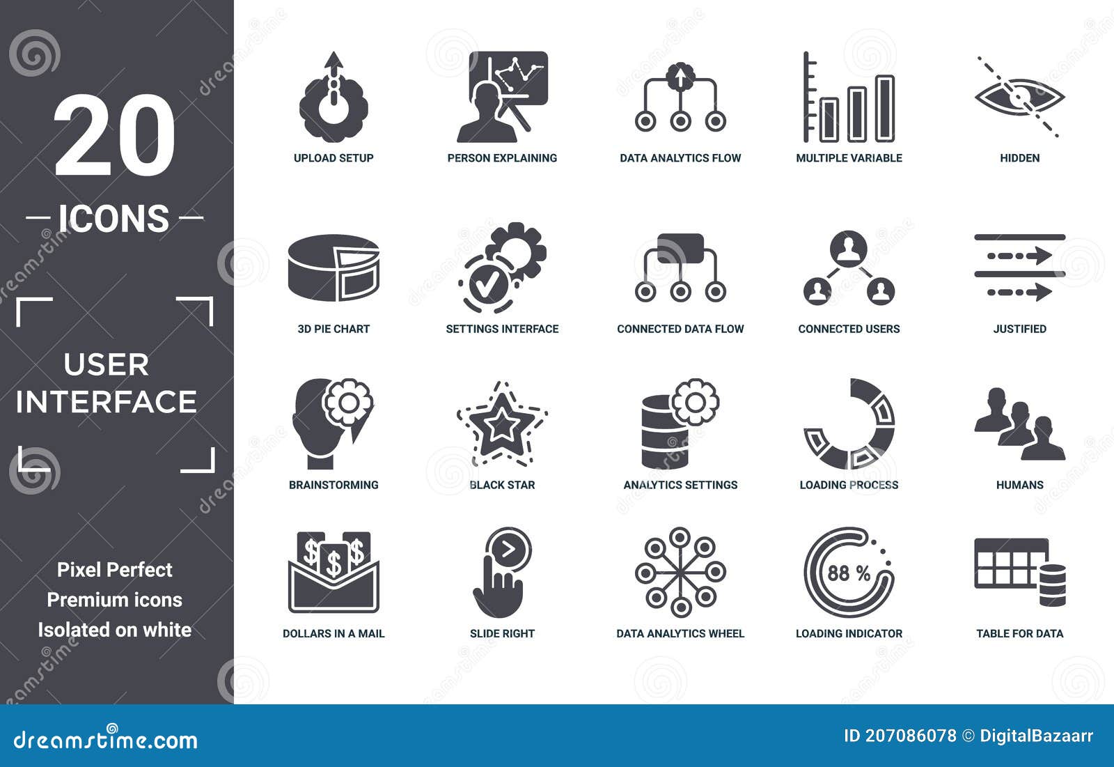 User.interface icon set stock vector. Illustration of vector - 207086078