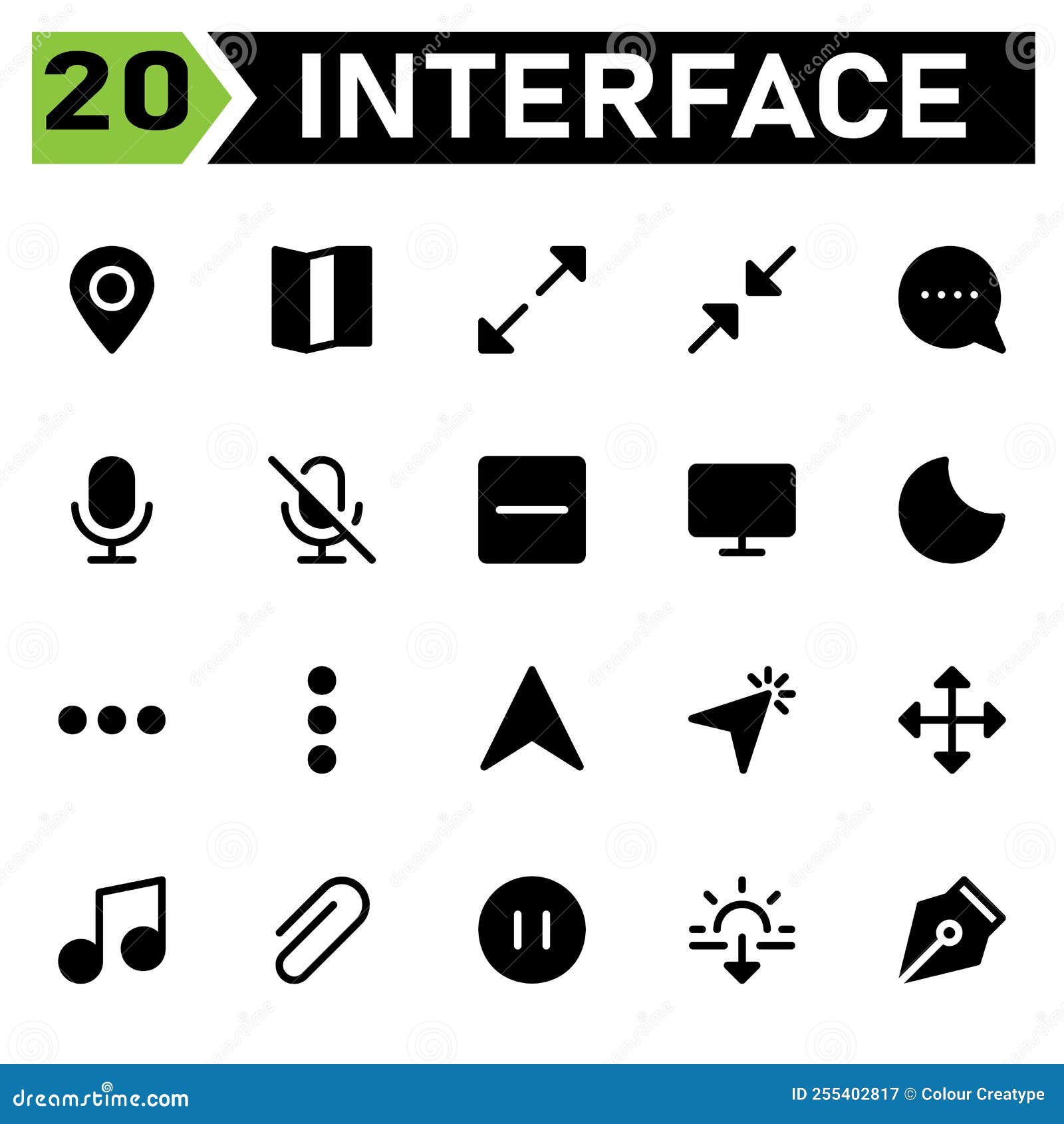 User Interface Icon Set Include Map, Pin, Location, User Interface ...