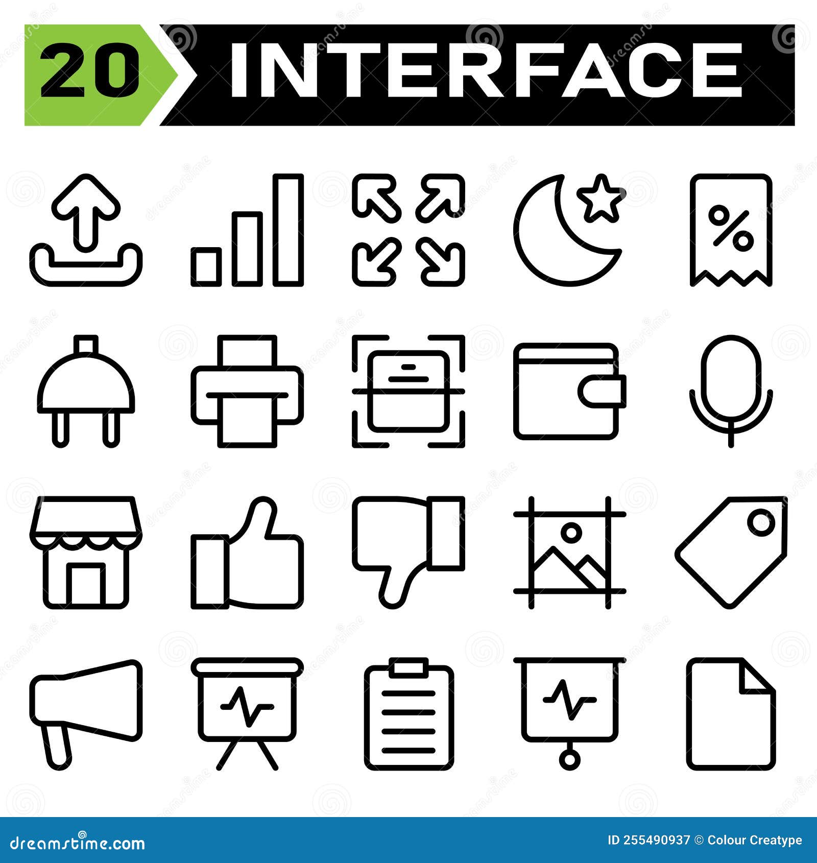 User Interface Icon Set Include Upload Sign Element User Interface