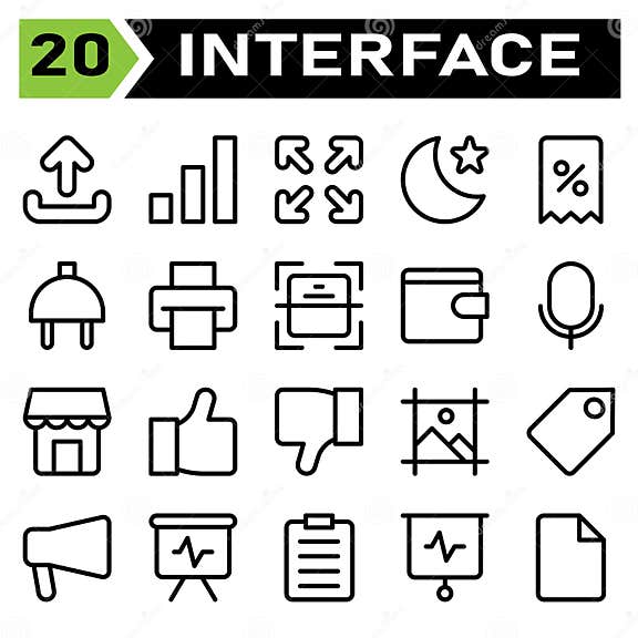 User Interface Icon Set Include Upload Sign Element User Interface