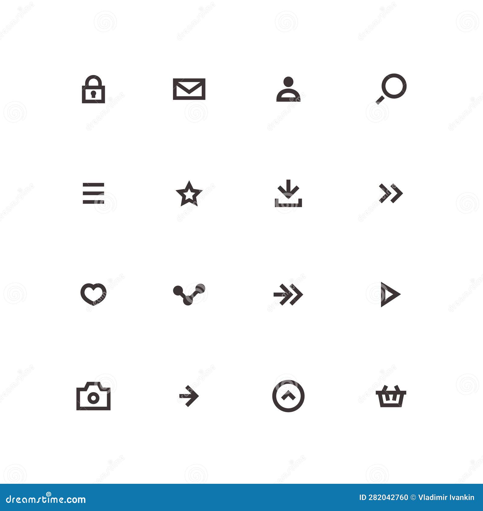 User Interface Icon Set Line Style Stock Vector - Illustration of ...