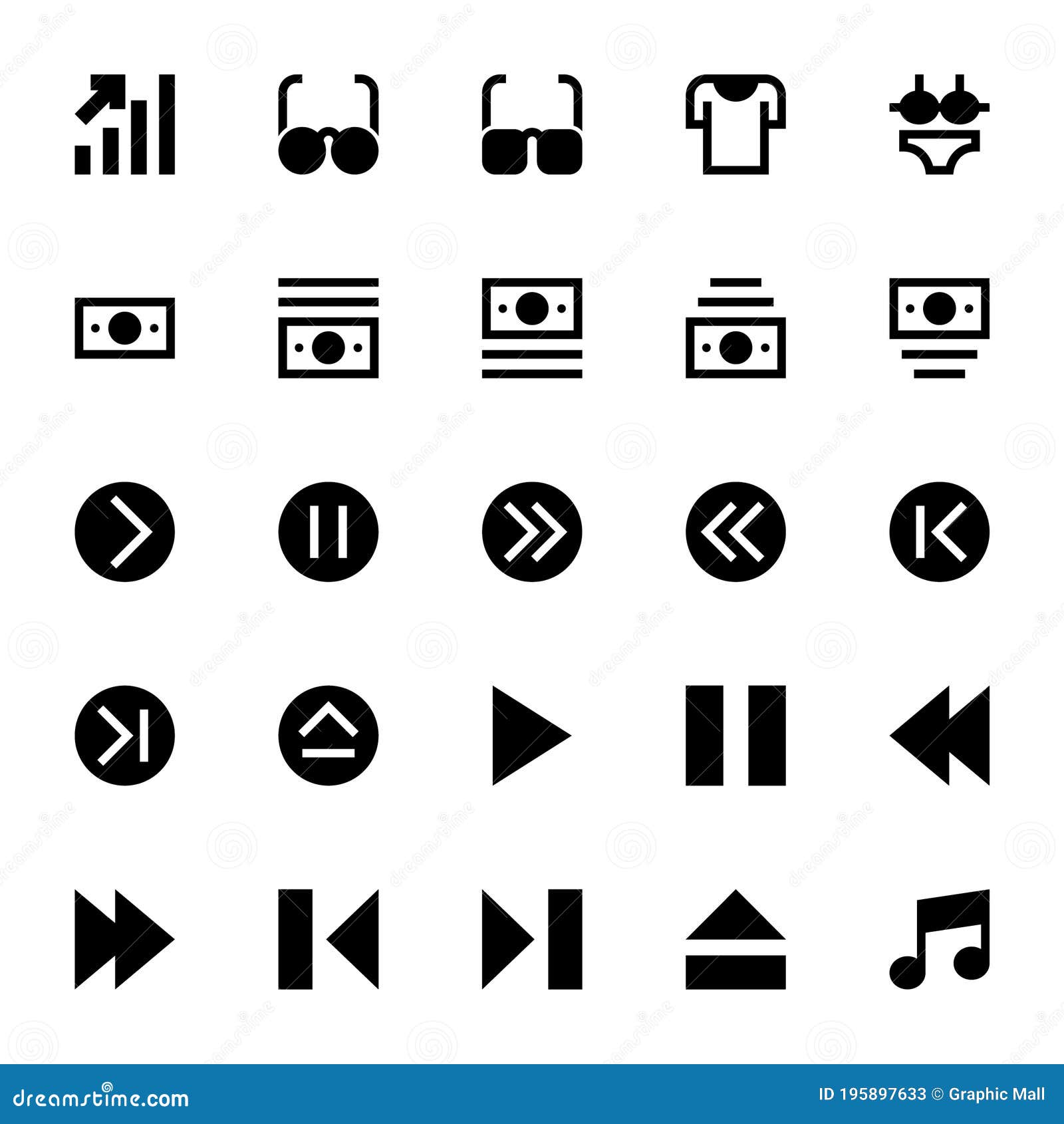 User Interface - 25 Icons Image. Stock Vector - Illustration of ...
