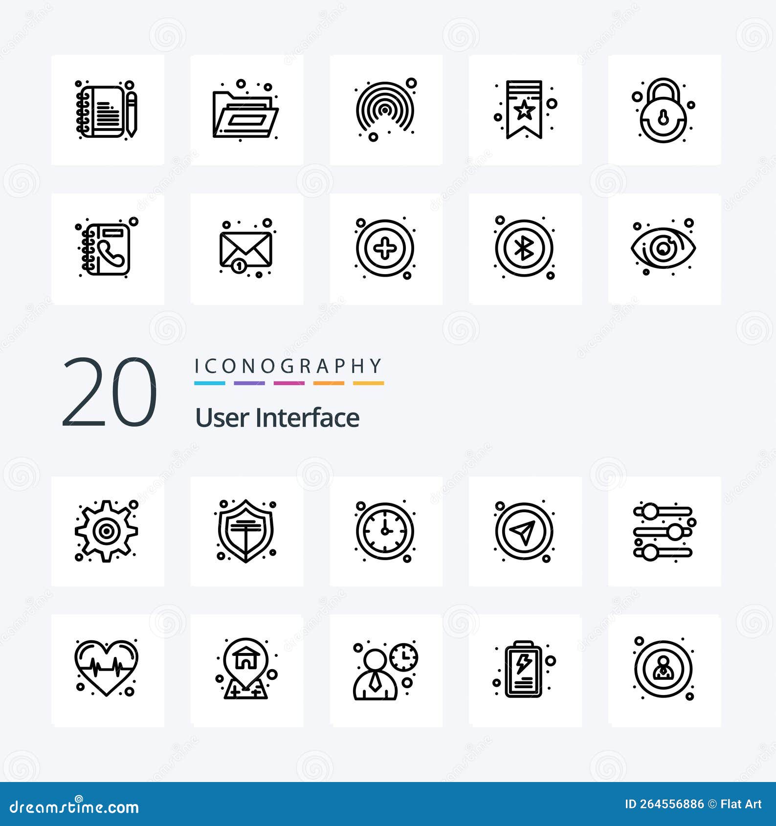 20 User Interface Line Icon Pack Like Heart User Interface Time Adjust ...