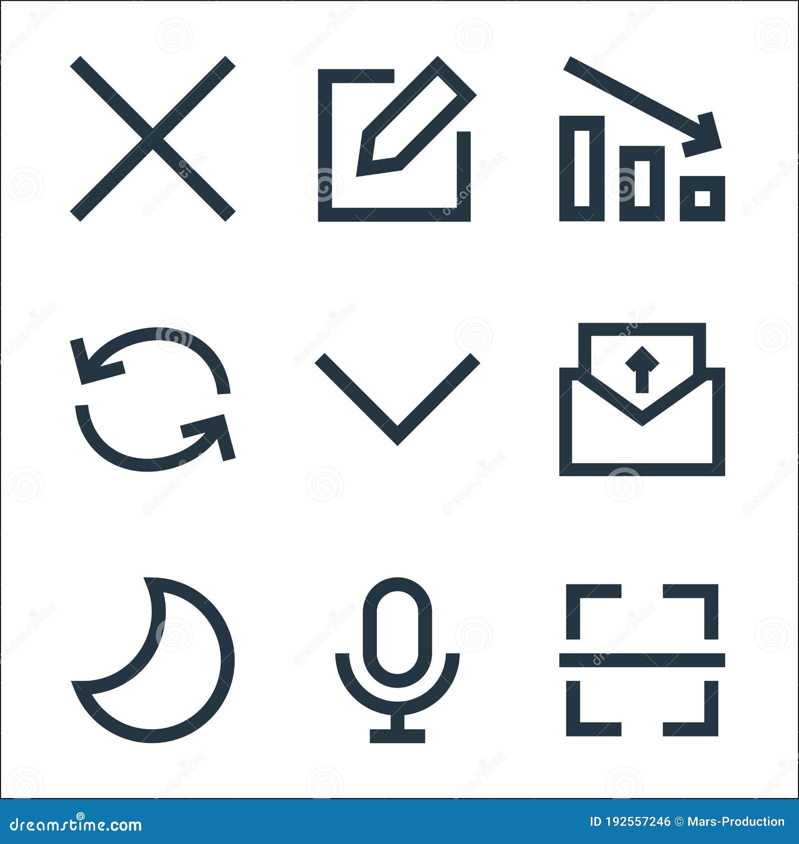 User Interface Line Icons. Linear Set Stock Vector - Illustration of ...