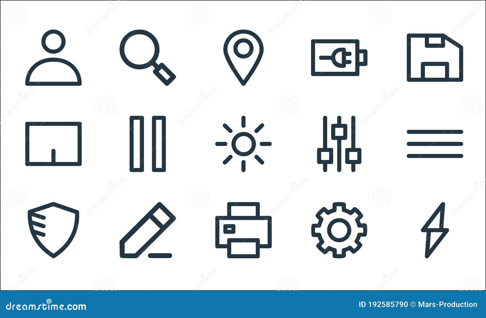 User Interface Line Icons. Linear Set Stock Vector - Illustration of ...