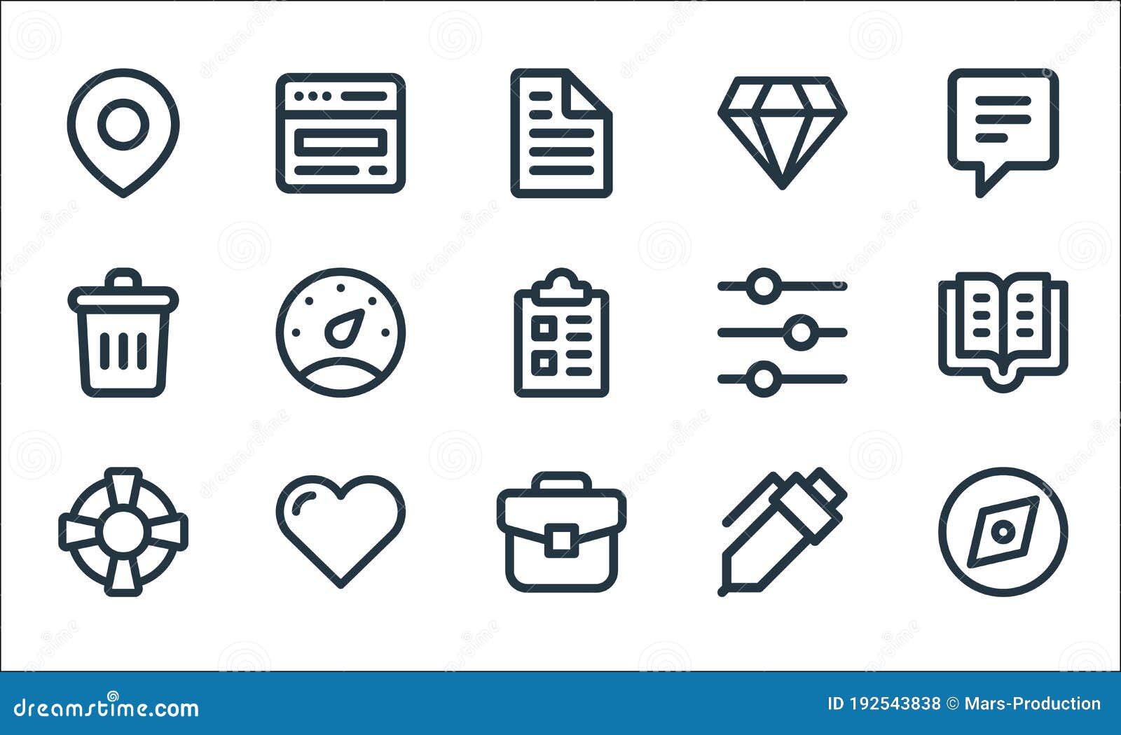 User Interface Line Icons. Linear Set Stock Vector - Illustration of ...