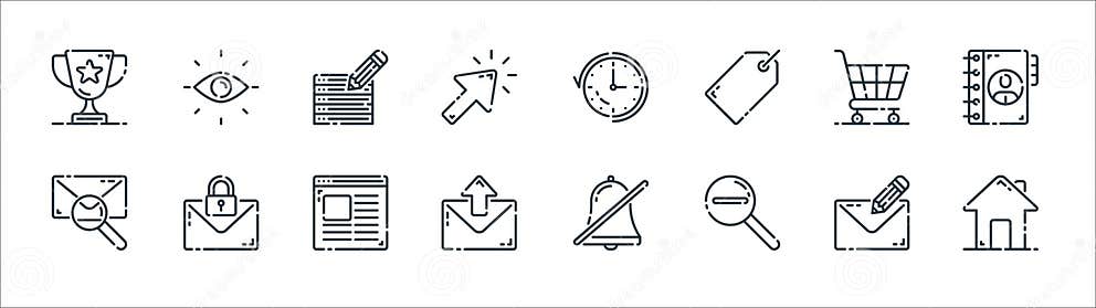 User Interface Line Icons. Linear Set Stock Vector - Illustration of ...