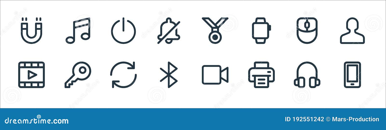 User Interface Line Icons. Linear Set Editorial Photography ...