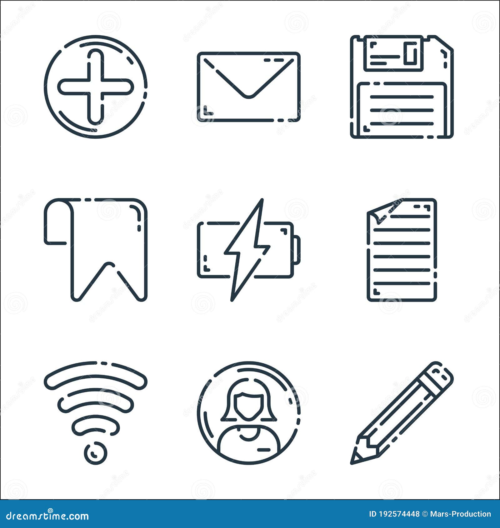 User Interface Line Icons. Linear Set Stock Vector - Illustration of ...