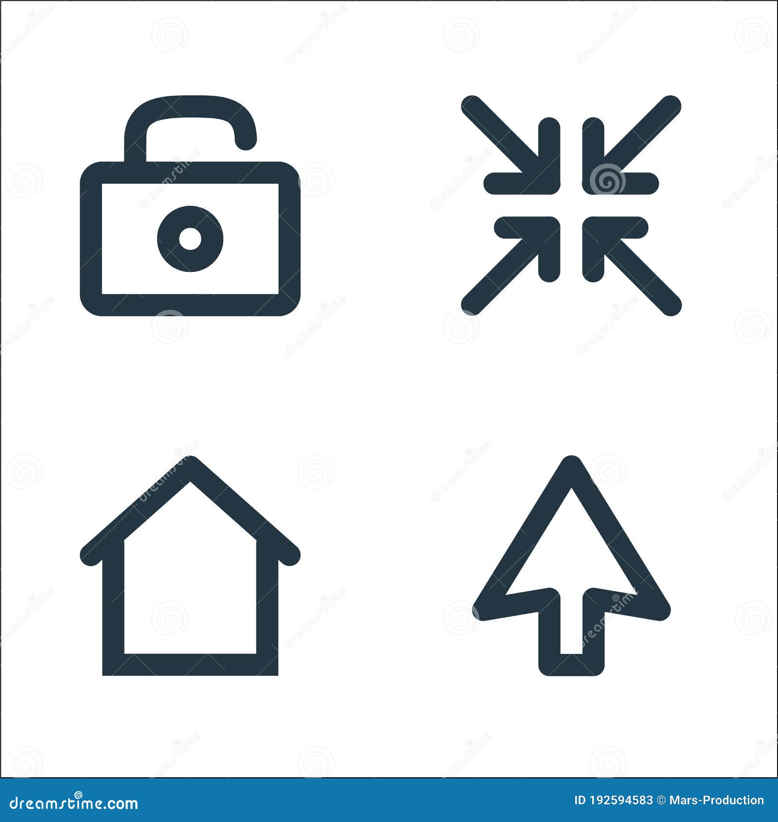9 Interface Line Icon Set Of Modern Symbols On Hierarchy Envelope