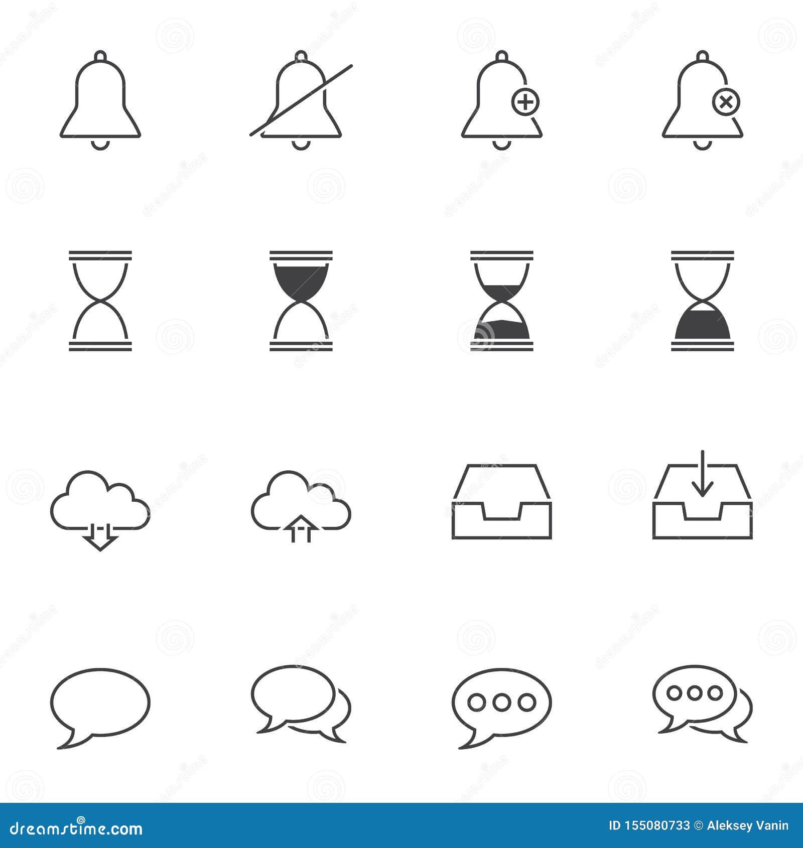 User Interface Line Icons Set Stock Vector - Illustration of outline ...