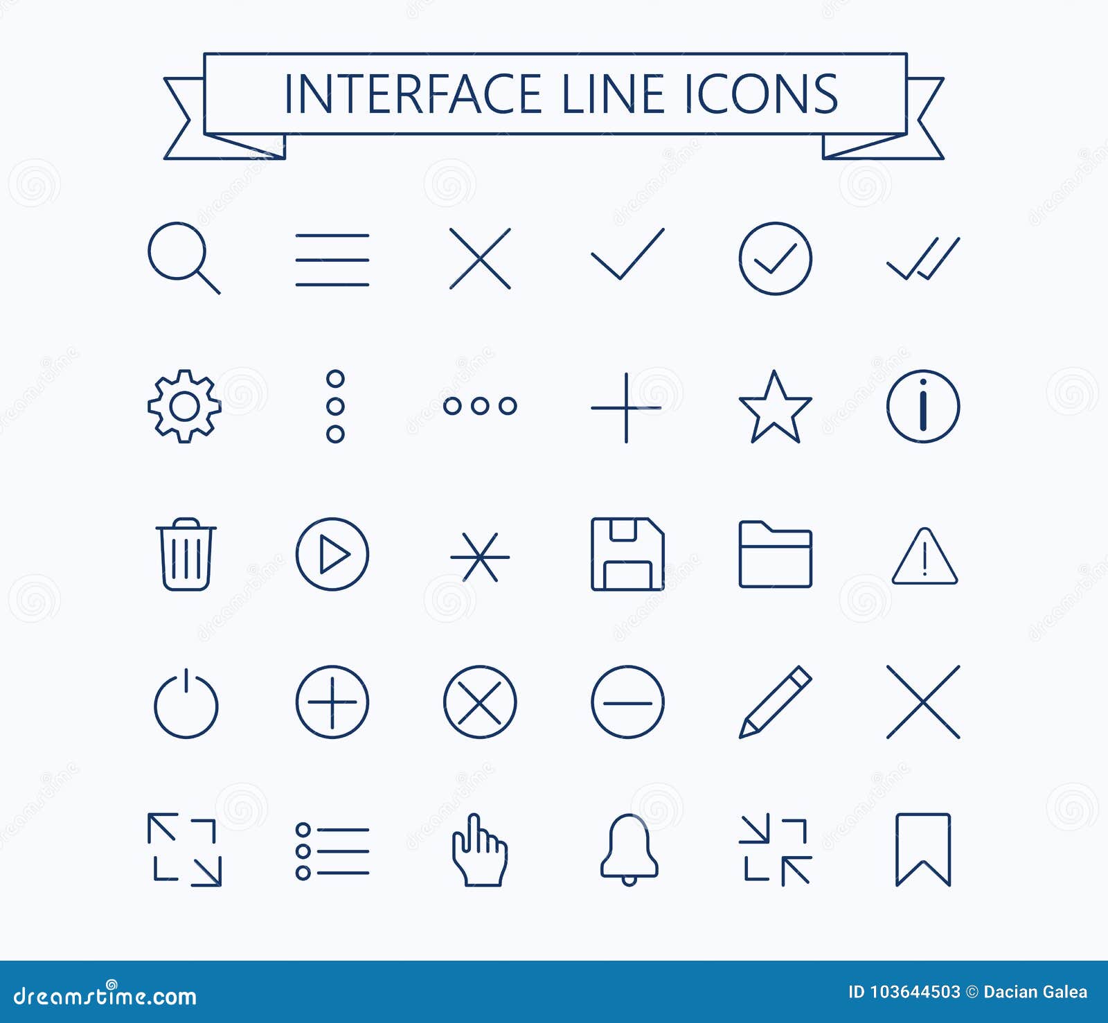 9 Interface Line Icon Set Of Modern Symbols On Hierarchy, Envelope ...