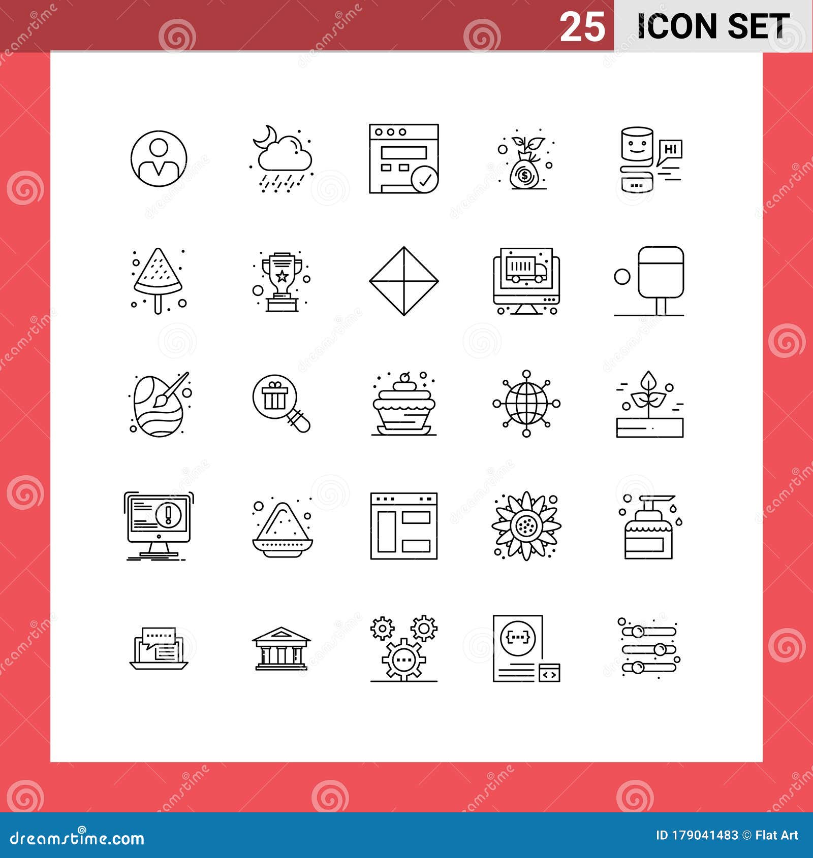 25 User Interface Line Pack of Modern Signs and Symbols of Interface ...