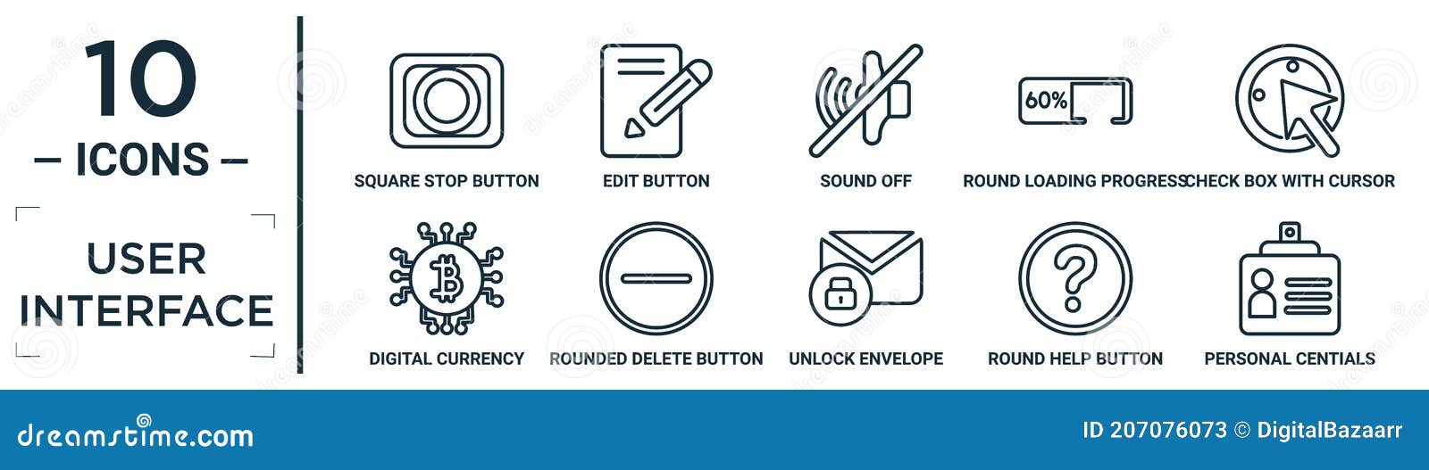 Square Stop Button Vector Icon On White Background. Flat Vector Square ...