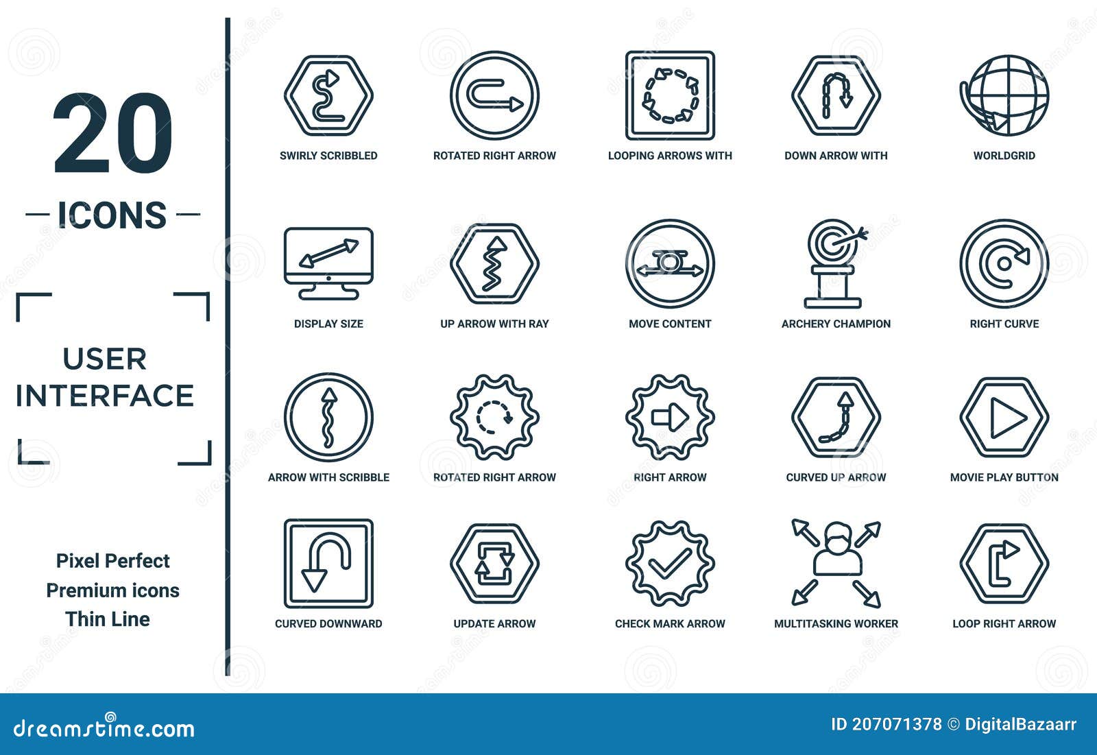 User.interface Linear Icon Set Stock Vector - Illustration of pack ...