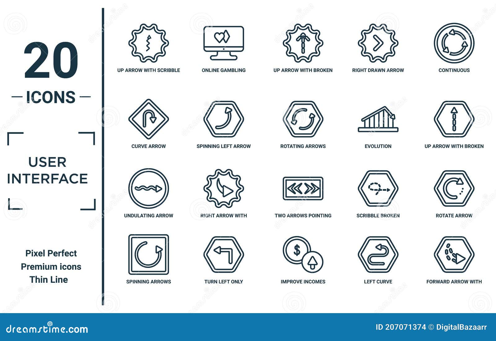 User.interface Linear Icon Set Stock Vector - Illustration of sign, online: 207071374