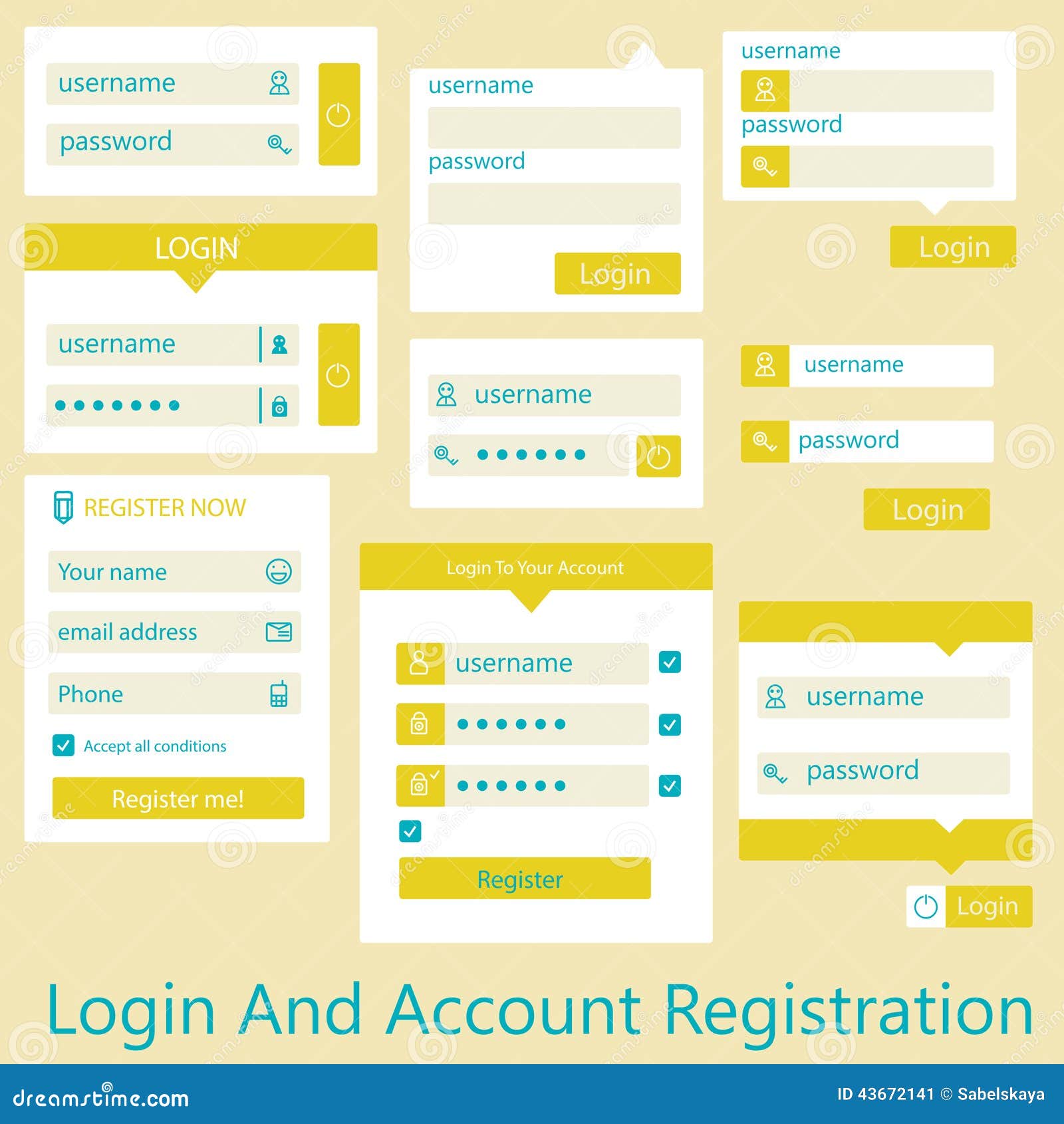 User Interface Login And Account Registration Stock Vector - Image ...