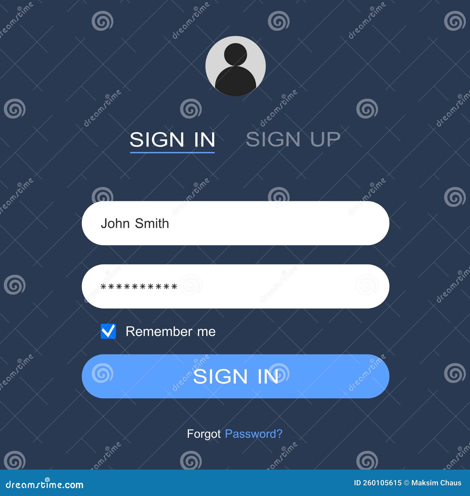 UI for the login design stock vector. Illustration of sign - 260105615