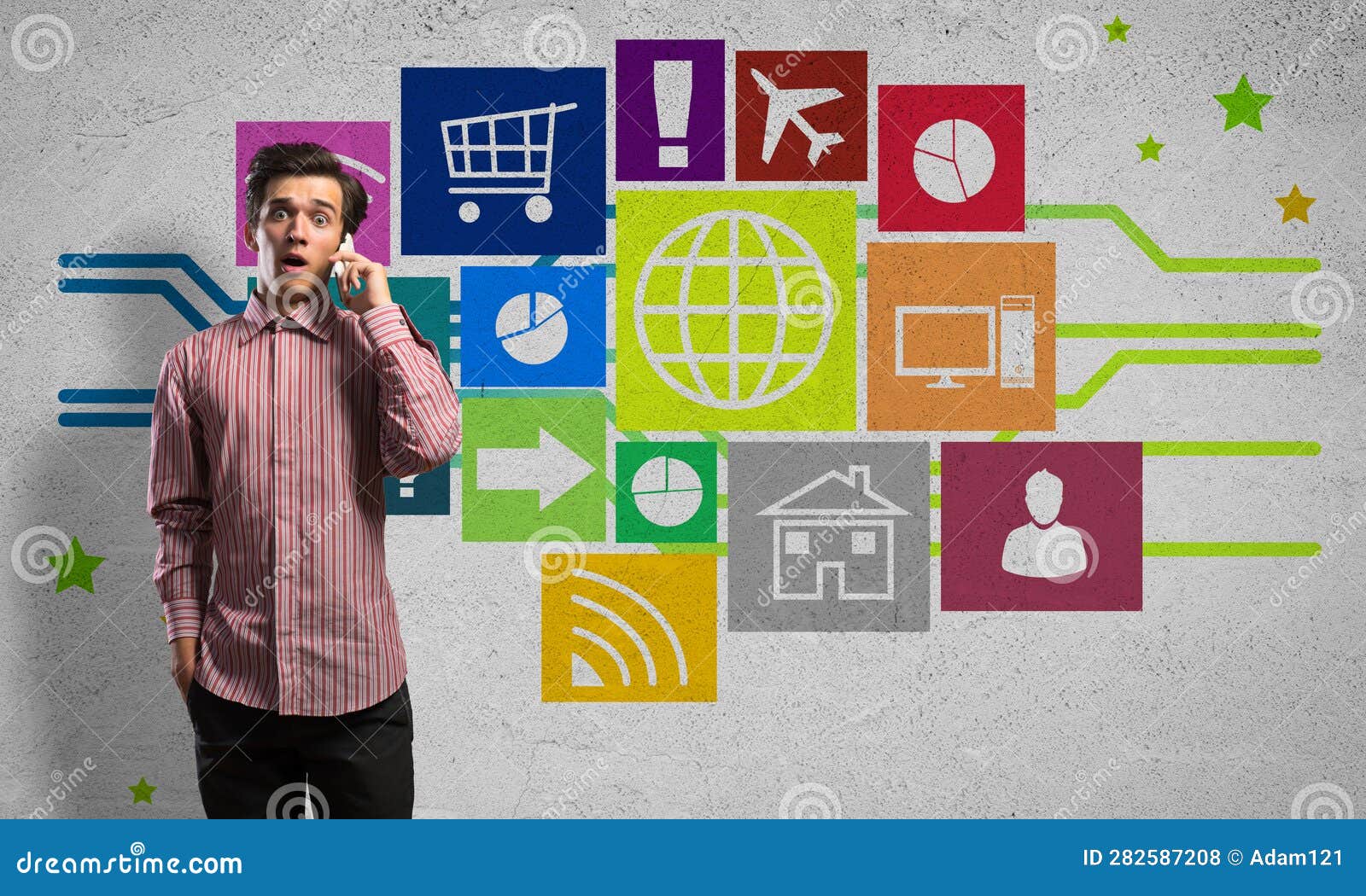 User interface stock photo. Image of male, smart, social - 282587208