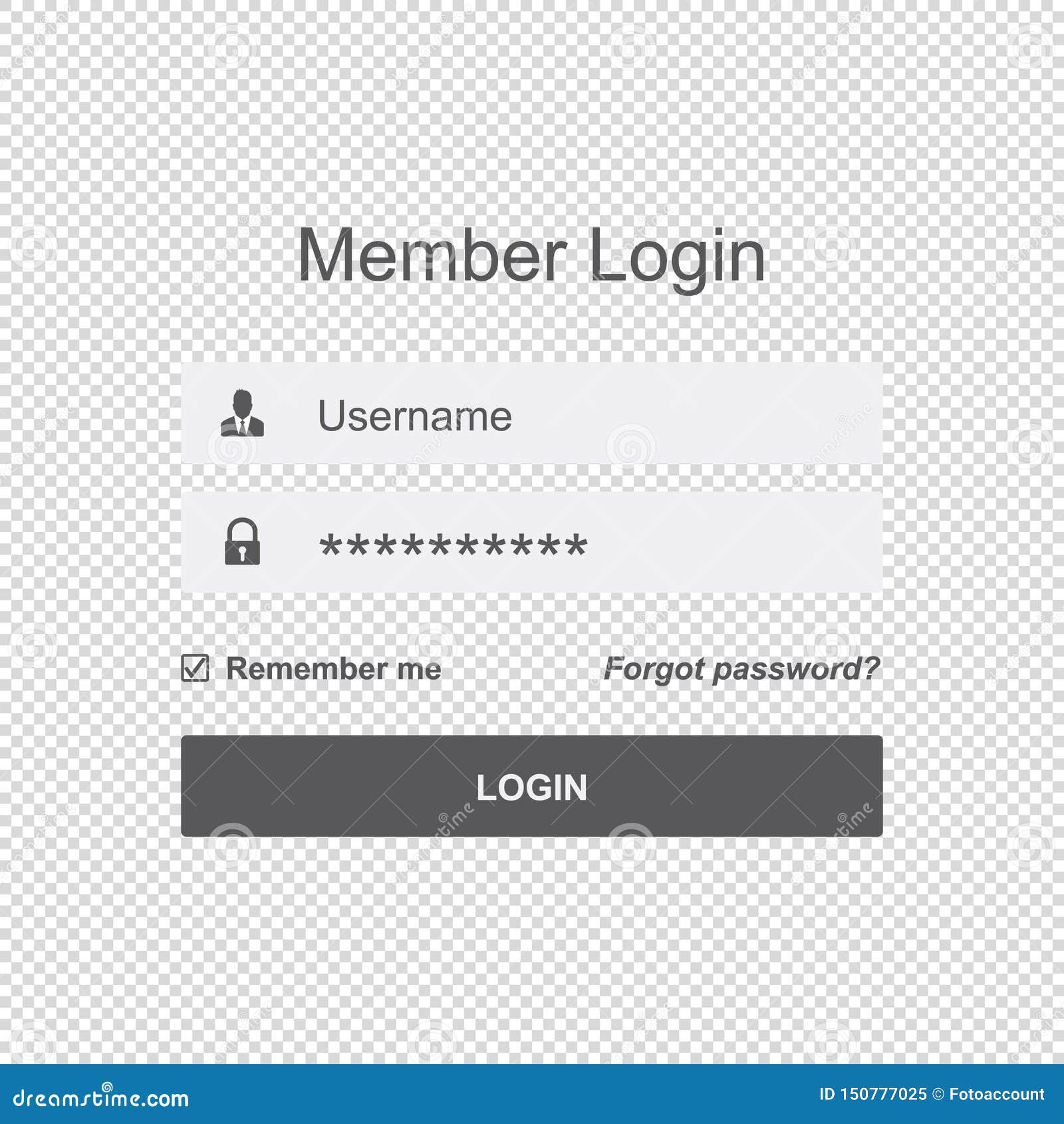 User Interface Member Login - Vector Illustration - Isolated on ...