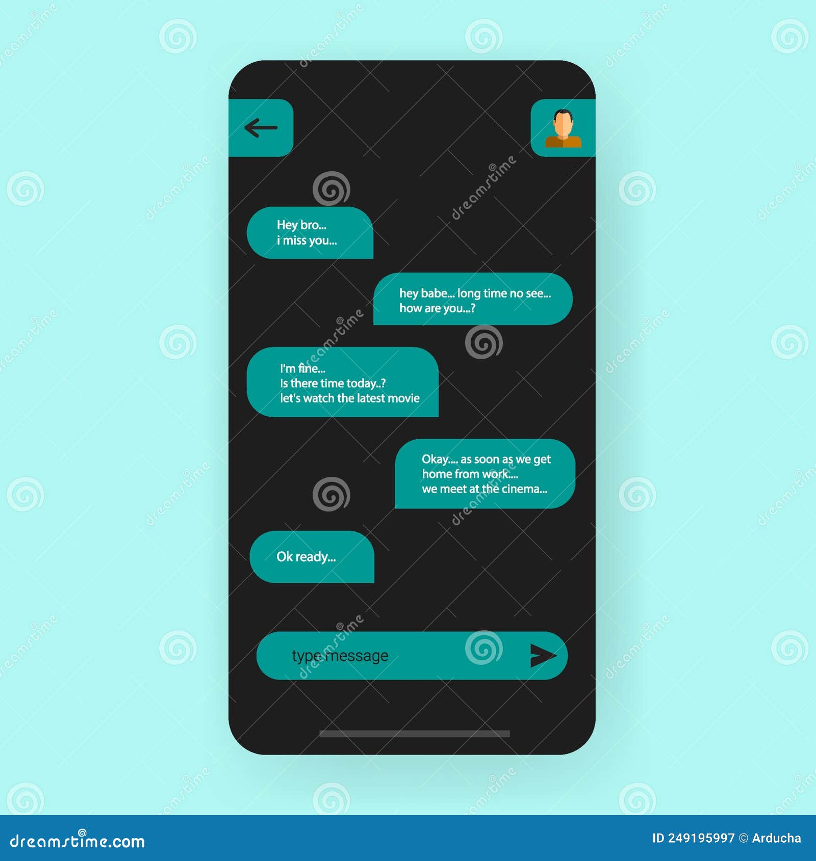 User Interface Message Chatting Dialog Mobile App.eps Stock Vector ...