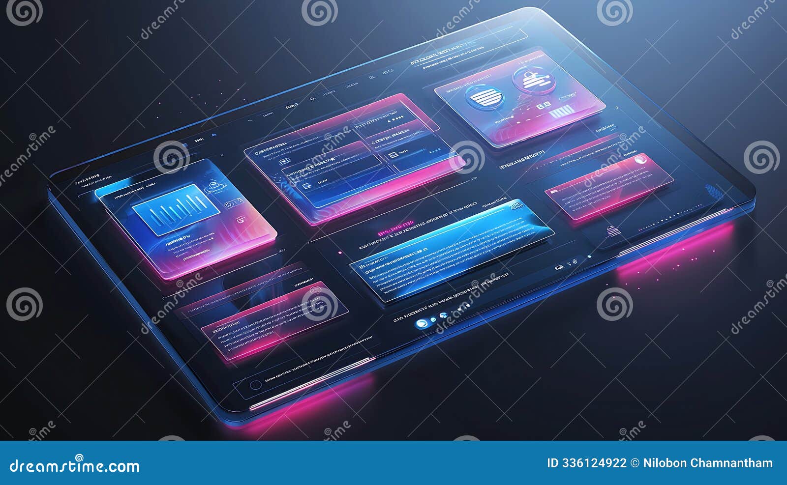 A User Interface Mockup Using Glassmorphism Stock Illustration ...