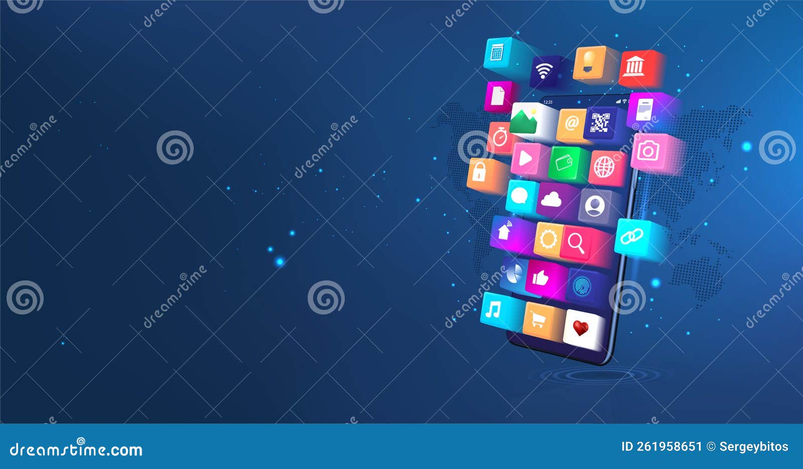 User Interface and More Applications on Mobile Phone Stock Vector ...