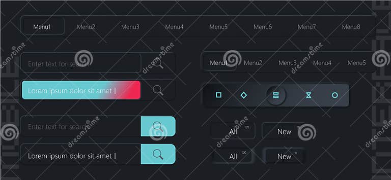 User Interface Neumorphic Design Kit with Neumorphism Style. App UI, UX ...