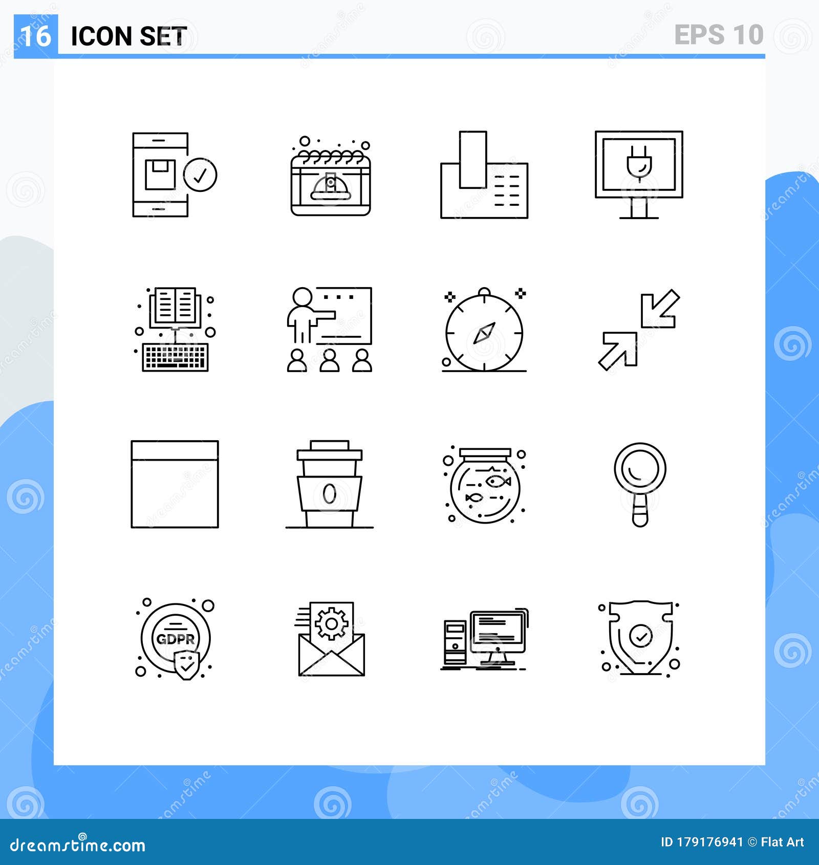 16 User Interface Outline Pack of Modern Signs and Symbols of Online ...