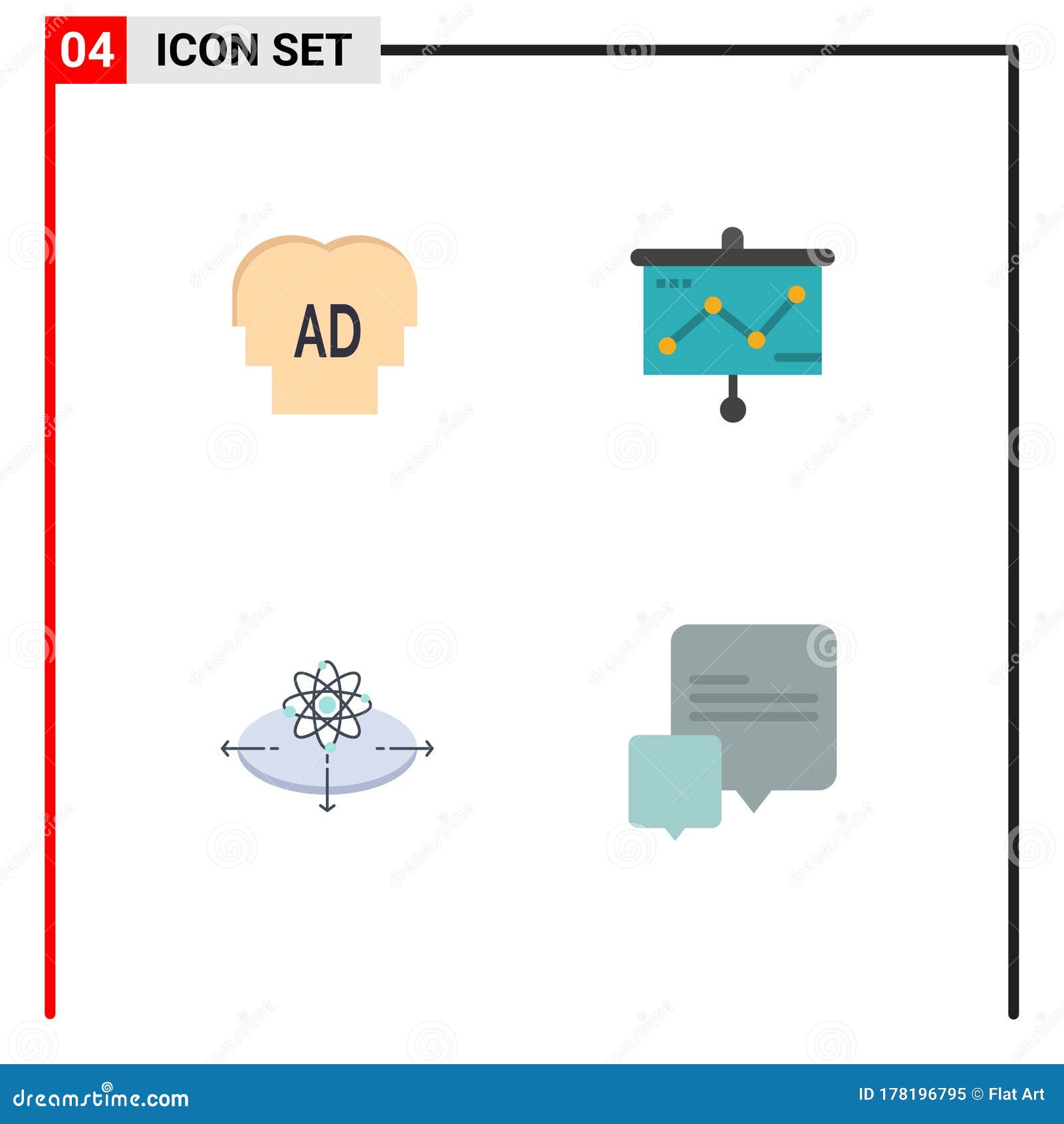 User Interface Pack of 4 Basic Flat Icons of Elementary, Concept, Brian ...