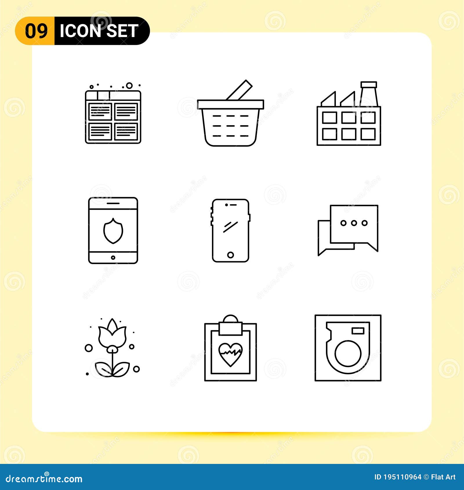 9 User Interface Outline Pack of Modern Signs and Symbols of Android ...