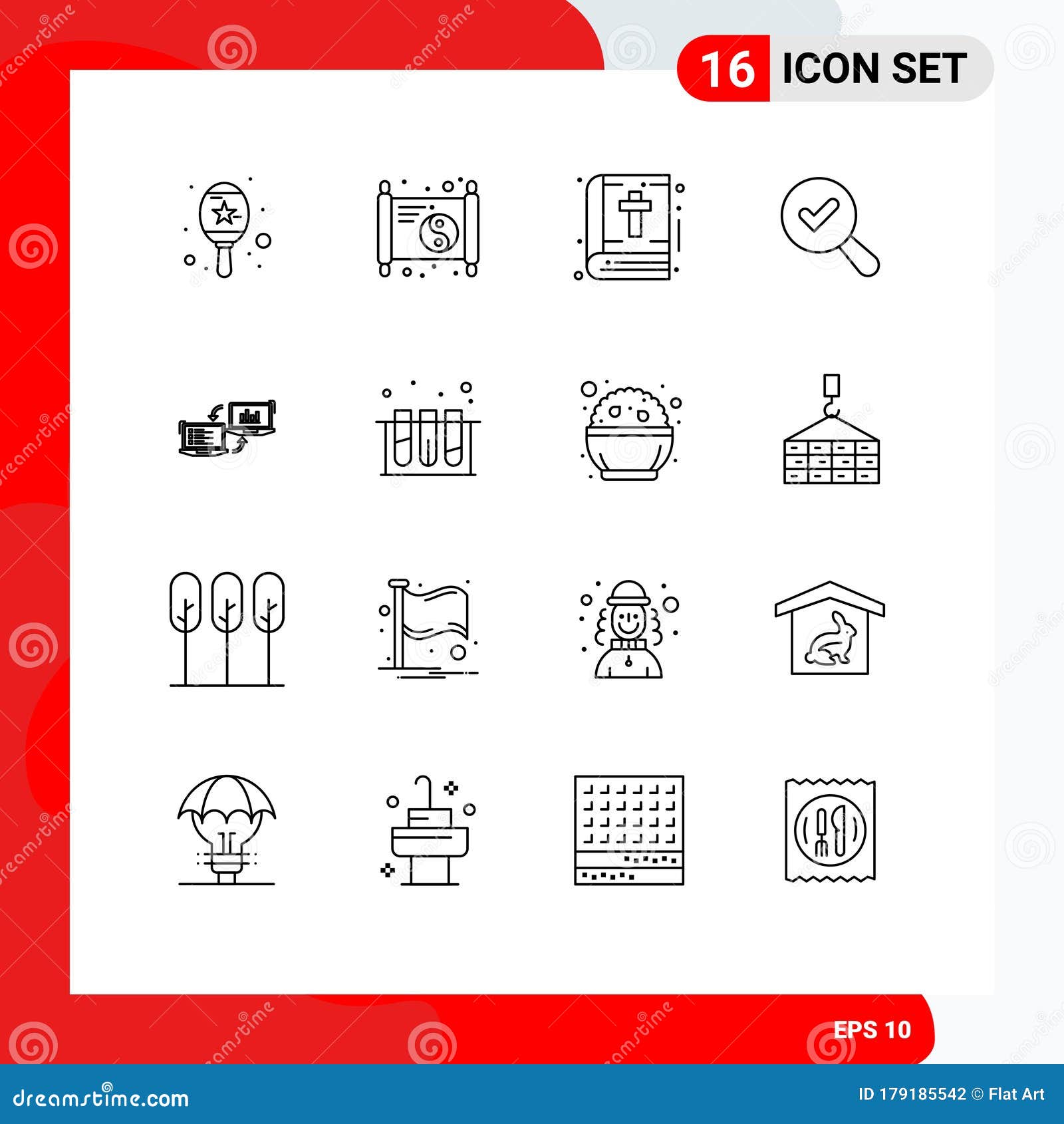 User Interface Pack of 16 Basic Outlines of Connection, Business, Book ...