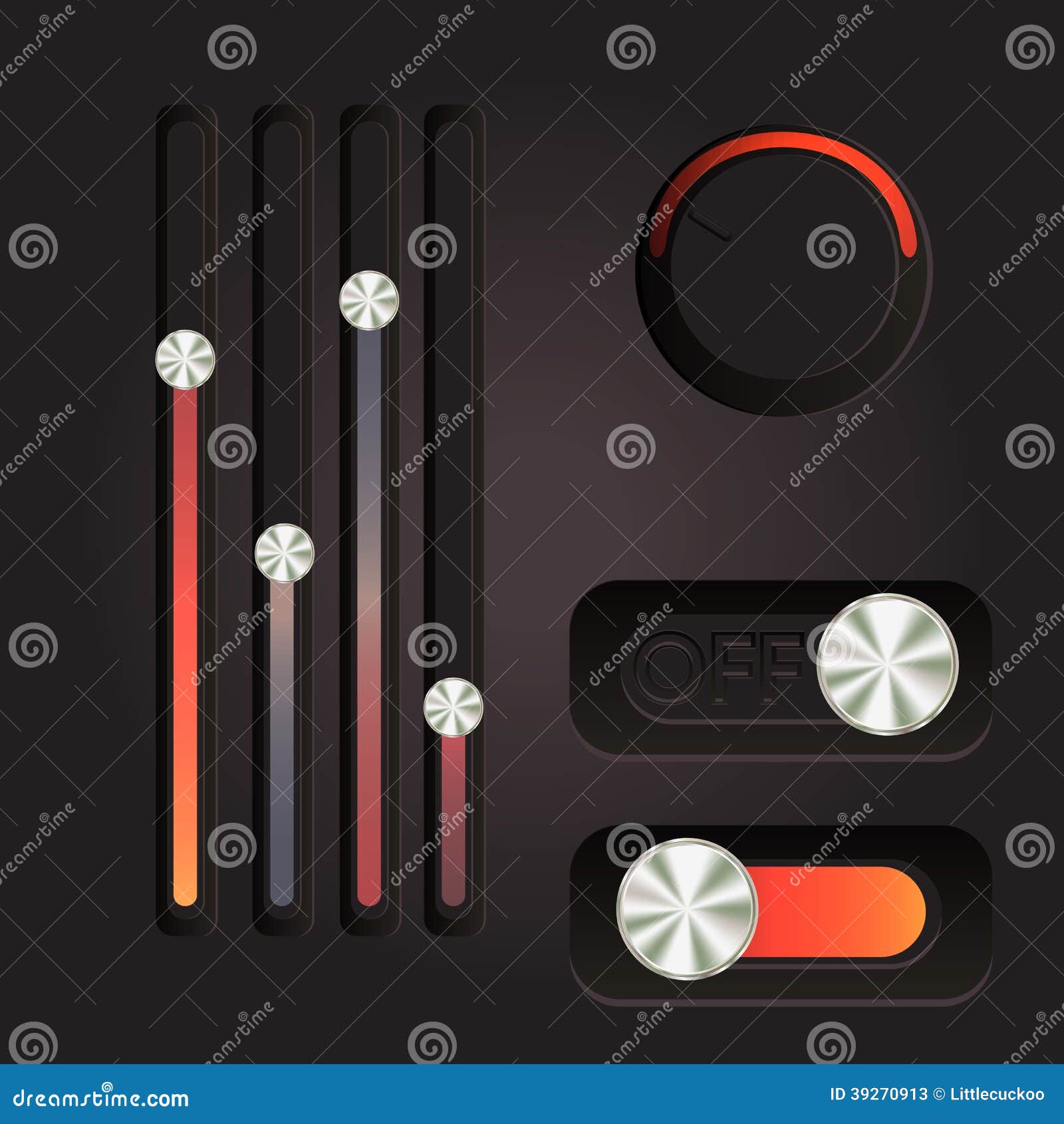 User Interface Power Slider Buttons Stock Vector - Illustration of ...