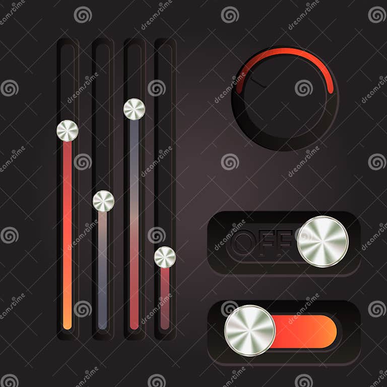 User Interface Power Slider Buttons Stock Vector - Illustration of ...