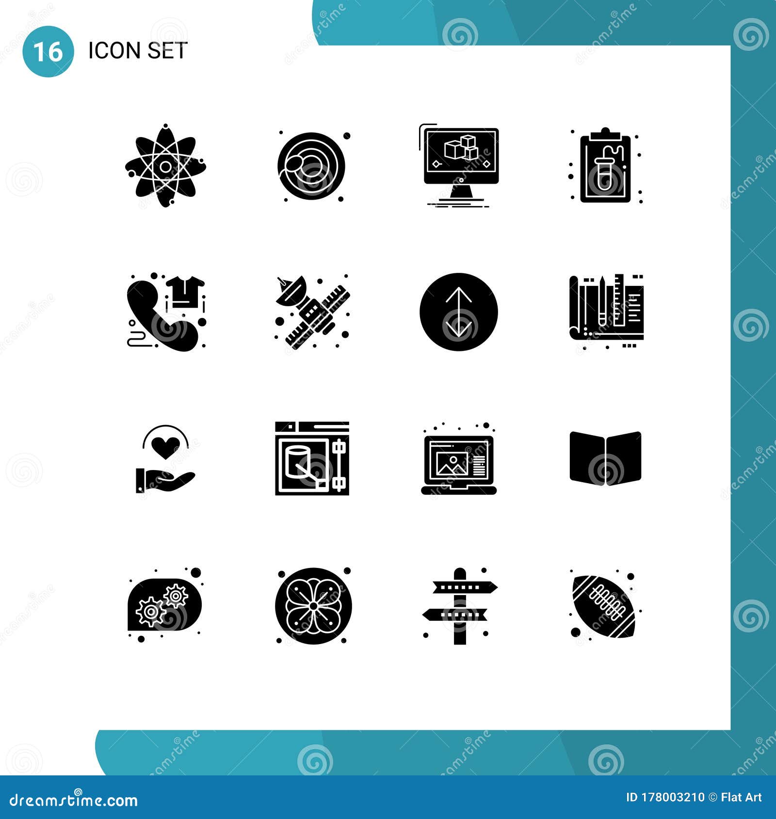 16 User Interface Solid Glyph Pack of Modern Signs and Symbols of Call ...