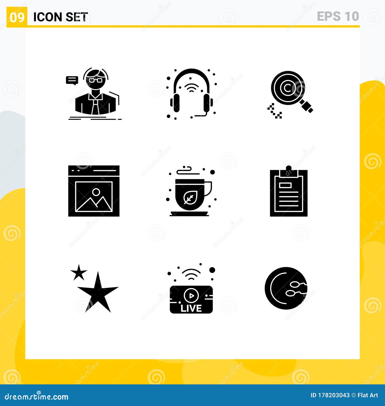 Mobile Interface Solid Glyph Set of 9 Pictograms of Interface ...